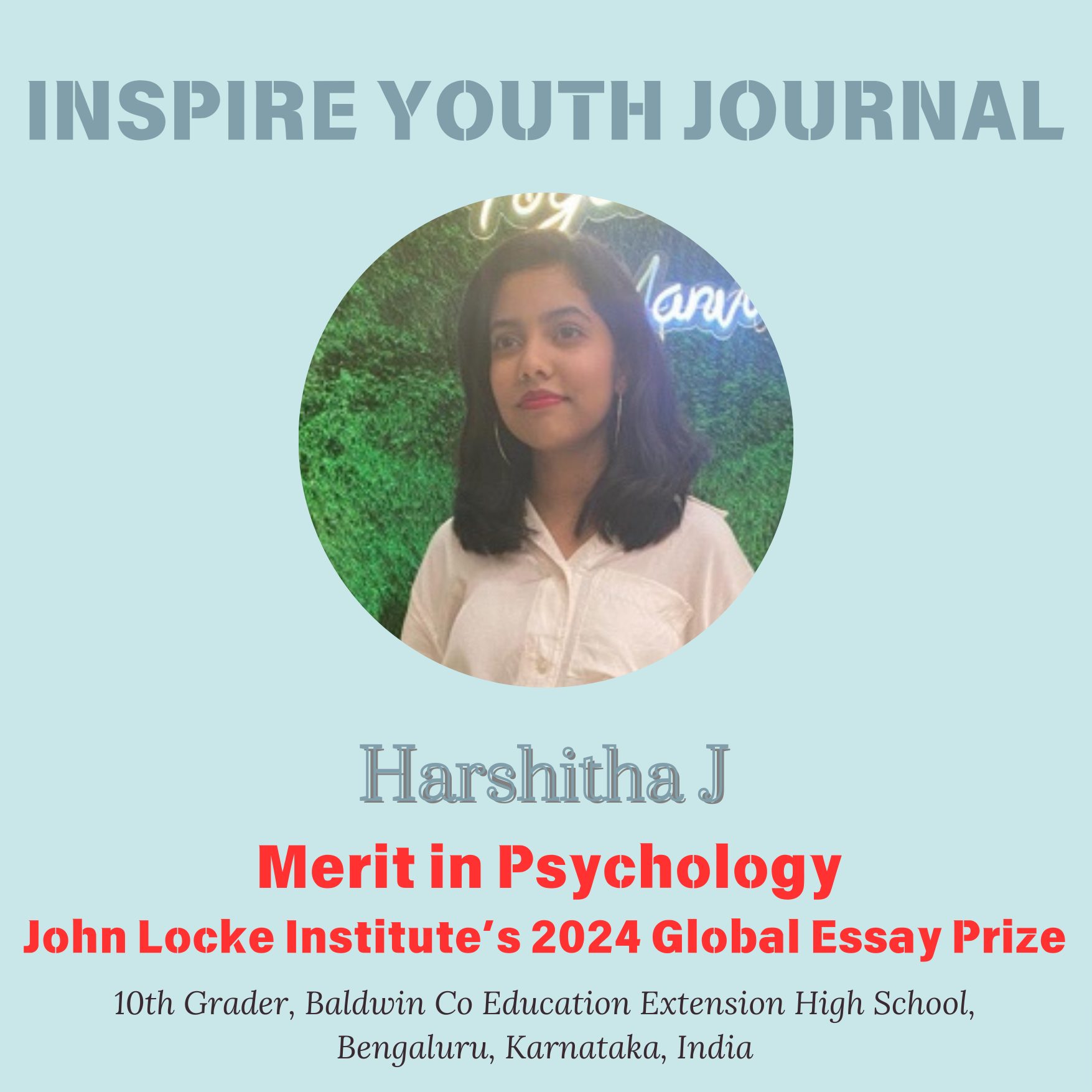 Harshitha J - Inspire Youth Journal
